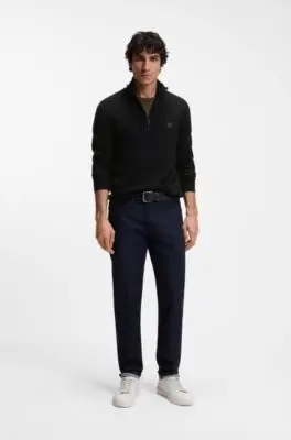 BOSS Cotton-cashmere Zipper Collar Sweater