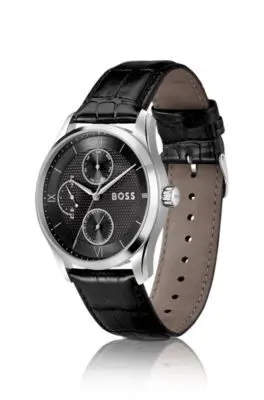 BOSS Leather-strap Watch With Textured Dial - Assorted Pre Pack