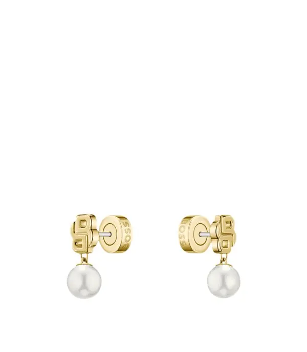 BOSS Double B Monogram Pearl Earrings