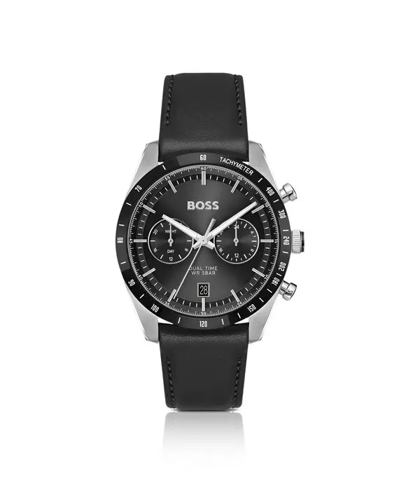 BOSS Leather-strap Watch With Black Dial - Assorted Pre Pack