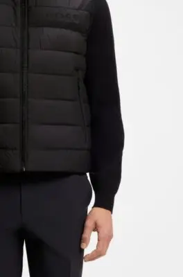 BOSS Padded Vest With Stand Collar