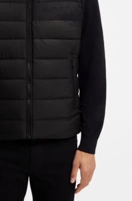 BOSS Padded Vest With Stand Collar - Black