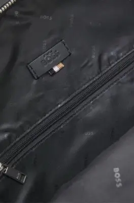 BOSS Multi-pocket Backpack With Leather Trim
