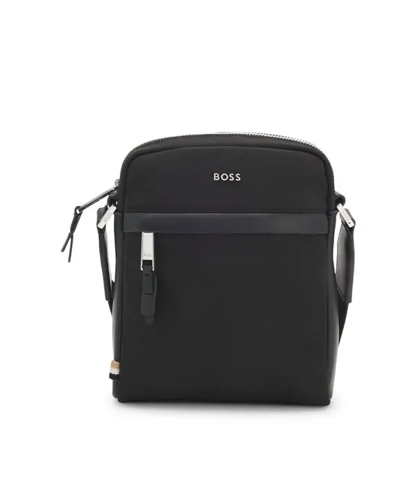 BOSS Reporter Bag With Leather Trims - Black