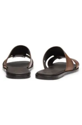 BOSS Leather Slides