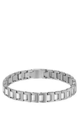 BOSS Silver-tone Link Cuff With Logo