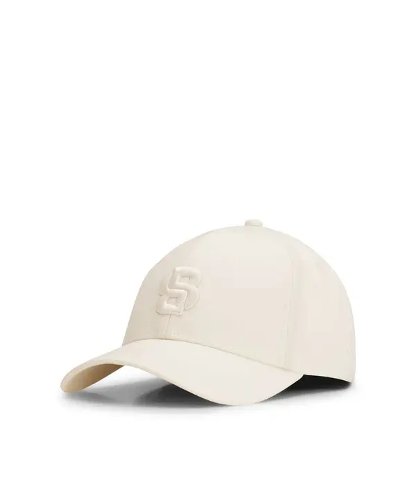 BOSS Cotton-twill Cap With Embroidered Double B Monogram - White