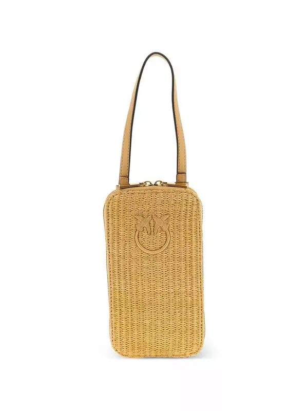 Pinko Love Birds Diamond Braided Smartphone Holder - Neutrals