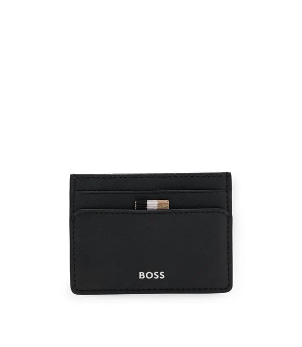 BOSS Card Holder With Foil-emed Logo - Black