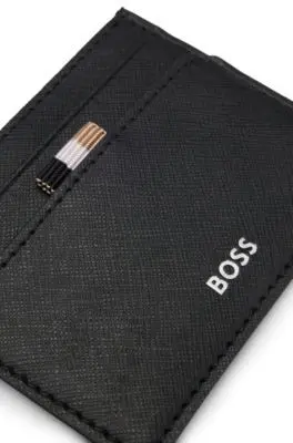 BOSS Card Holder With Foil-emed Logo - Black