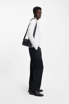 Hugo Twill Crossbody Bag With Logo
