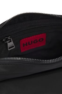 Hugo Twill Crossbody Bag With Logo - Black