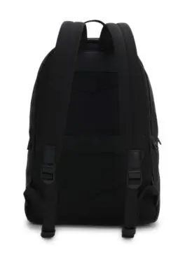 Hugo Grained Backpack With Stacked-logo - Black
