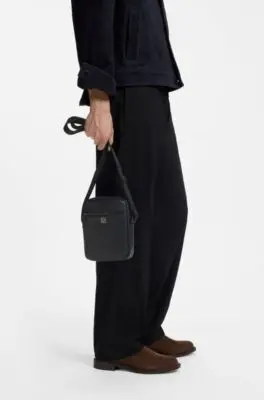 Hugo Grained Reporter Bag With Stacked-logo Trim