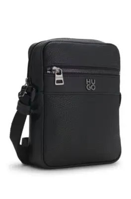 Hugo Grained Reporter Bag With Stacked-logo Trim