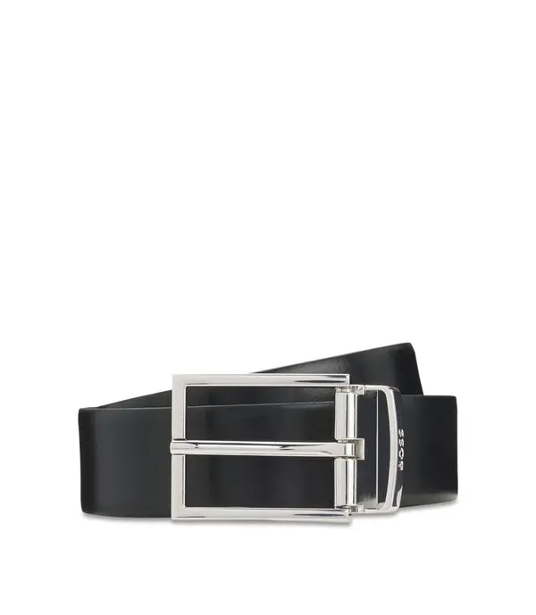 BOSS Reversible Belt In Italian Leather - Black