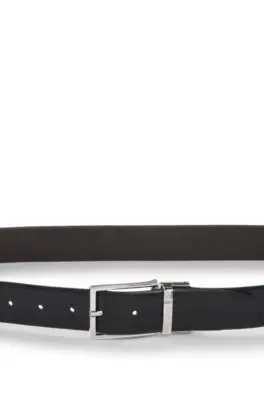 BOSS Reversible Italian Leather Belt With Two Textures