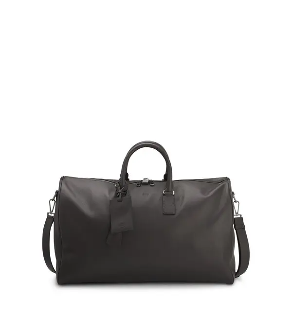 BOSS Beckham X Holdall In Grained Leather - Dark Brown