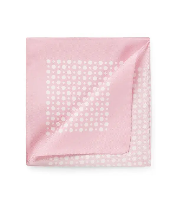 BOSS Beckham X Printed Silk Pocket Square - Light Pink