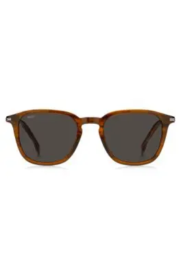 BOSS Patterned Acetate Sunglasses With Temple Stripe