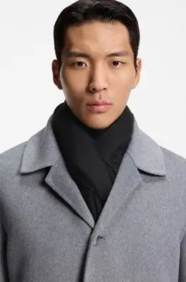 BOSS Cashmere Scarf With Metal Logo Plaque