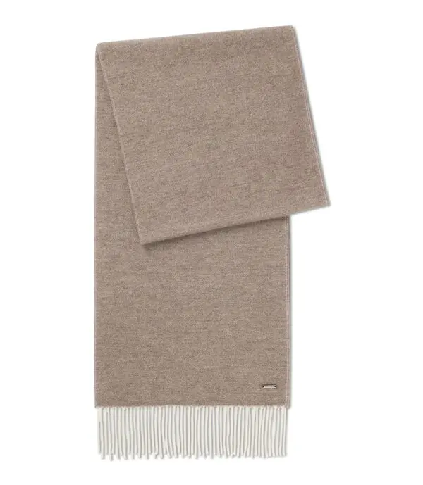 BOSS Double-faced Cashmere Scarf - Light Beige