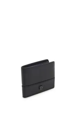 Hugo Leather Wallet With Stacked-logo Trim