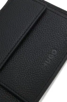 Hugo Leather Folding Wallet With Stacked-logo Trim