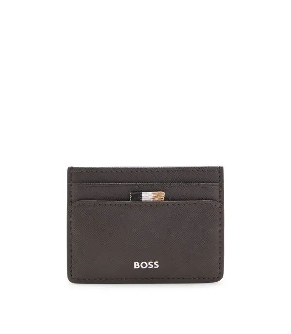 BOSS Card Holder With Foil-emed Logo - Dark Brown