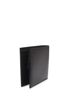 BOSS Logo-print Wallet In Leather - Dark Brown