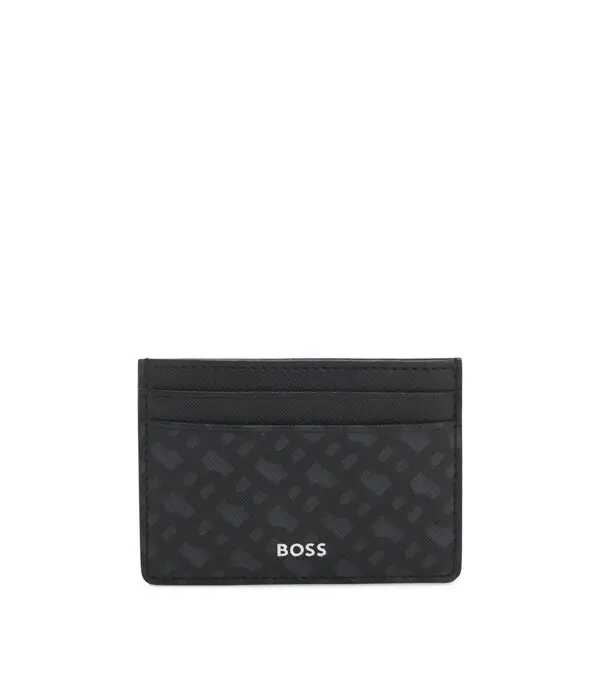 BOSS Monogram Card Holder With Foil-emed Logo - Black