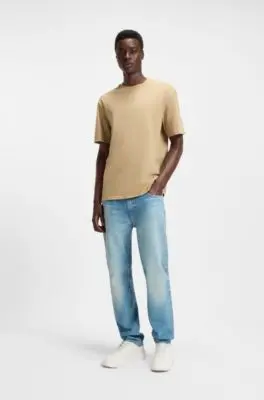 Hugo Relaxed-fit T-shirt With Centered Logo Detail - Beige