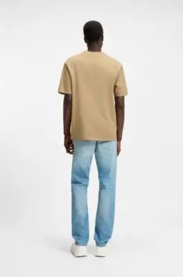 Hugo Relaxed-fit T-shirt With Centered Logo Detail - Beige