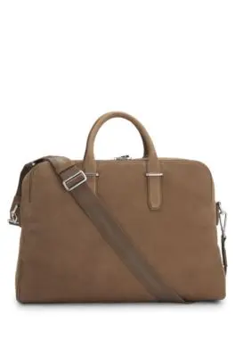 BOSS Grained-leather Duffle Bag With Logo