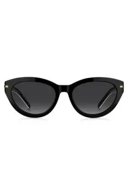 BOSS Acetate Cat-eye Sunglasses With Gold-tone Trim