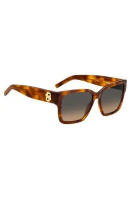 BOSS Havana Acetate Sunglasses With Monogram