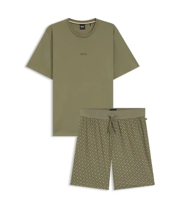 BOSS Two-piece Branded Pajama Set - Light Green