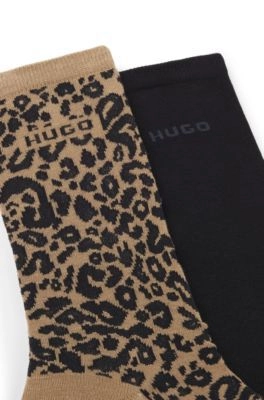 Hugo Regular-length Socks With Leopard Detail Set Of Two