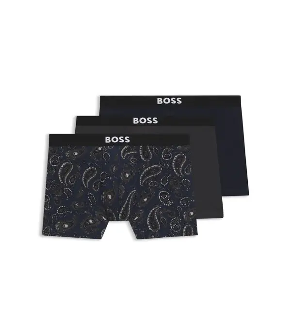 BOSS Three-pack Of Stretch-cotton Boxer Briefs - Patterned