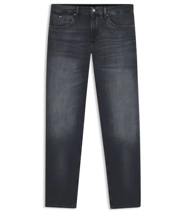BOSS Maine Grey Regular-fit Jeans In Italian Denim - Black