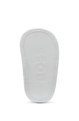 BOSS Baby Leather Sandals With Logo Print