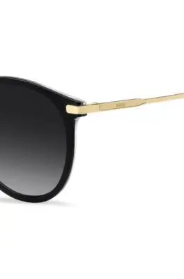 BOSS Acetate Sunglasses With Gold-tone Temples