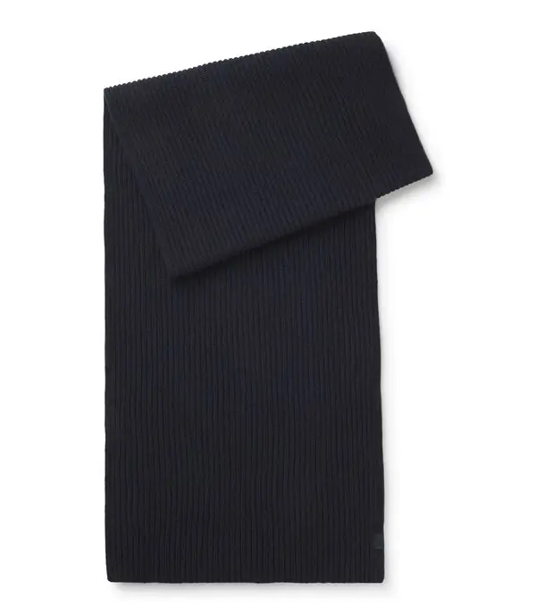 BOSS Beckham X Scarf In Virgin Wool And Cashmere - Dark Blue