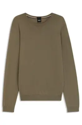 BOSS Slim-fit Sweater In Merino Wool - Light Brown