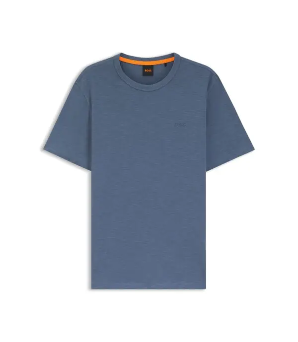 BOSS Cotton-jersey T-shirt With Logo Detail - Light Blue