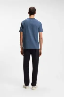 BOSS Cotton-jersey T-shirt With Logo Detail - Light Blue