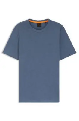 BOSS Cotton-jersey T-shirt With Logo Detail - Light Blue