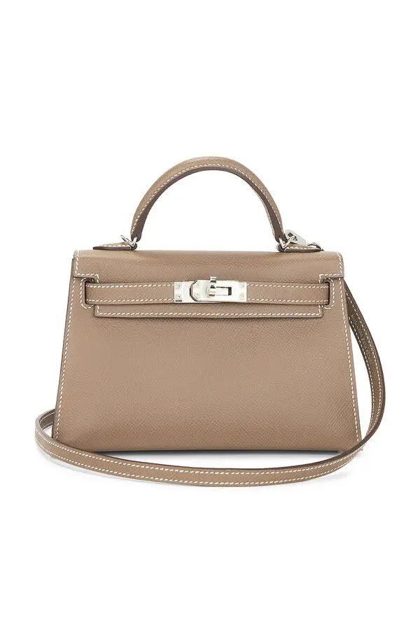 Hermès Epsom Kelly 20 Handbag In Taupe - Etoupe
