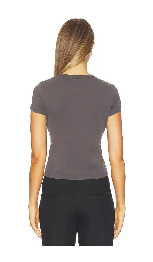 ST. AGNI Organic Cotton Cropped Baby Tee - Charcoal