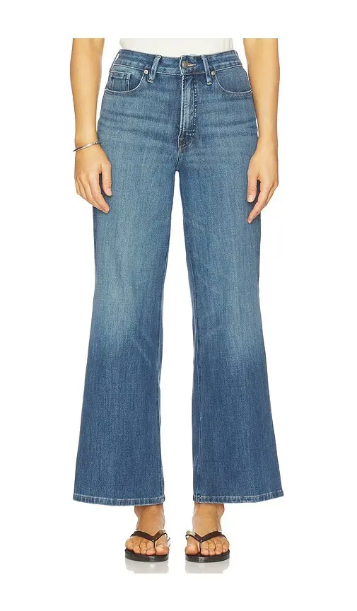 Good American Soft Tech Good Waist Palazzo Ankle Jeans